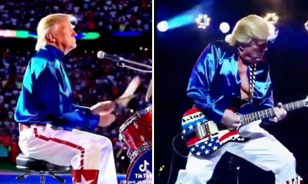 Trump Posts Video of Himself as Rock Star Playing Every Instrument in ...
